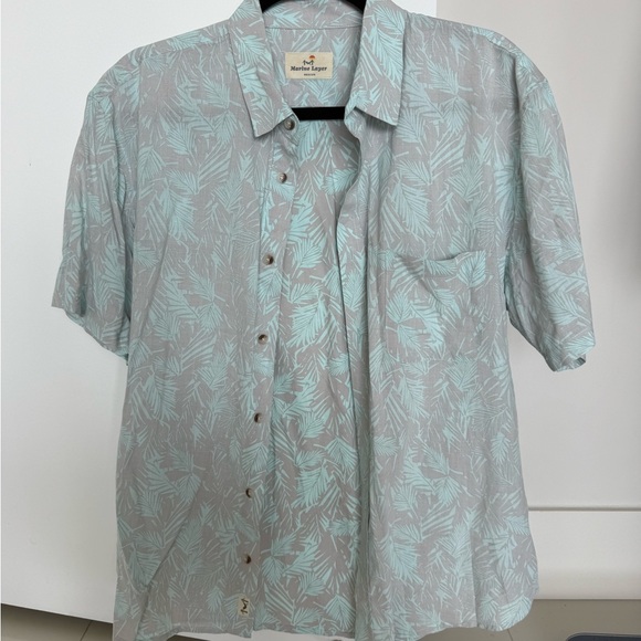 Marine Layer | Shirts | Mens Tropical Print Shirt Light Blue And Gray ...